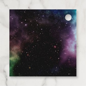 Thank You Coming My Party Galaxy Birthday Space Favor Tags | Zazzle