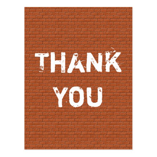 Thank You Construction Customer Appreciation Brick Postcard | Zazzle.com