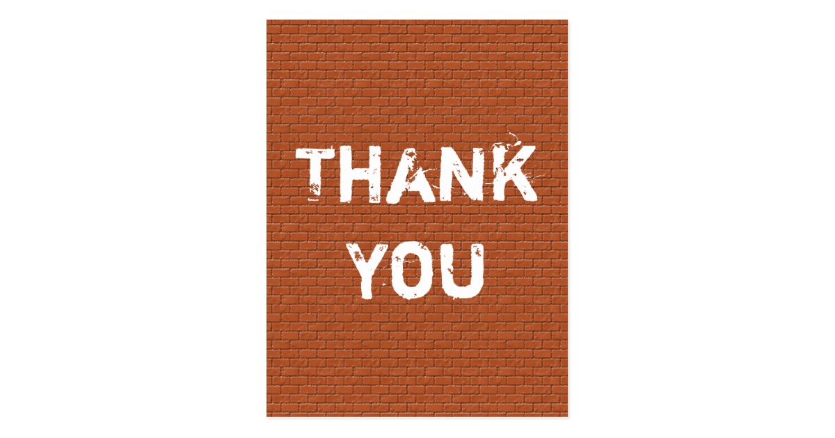 Thank You Construction Customer Appreciation Brick Postcard | Zazzle.com