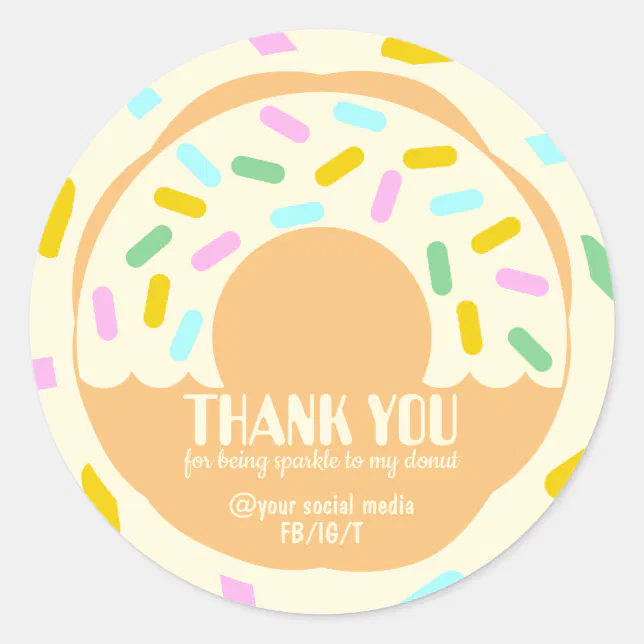 Thank you Cookies Doughnut bakery Classic Round Sticker | Zazzle