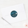 Thank You Cosmetic Logo QR Code Faver Teal Blue Classic Round Sticker ...
