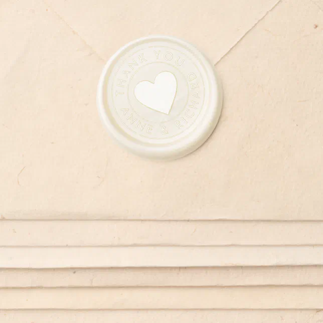 THANK YOU Couple Names Wedding Envelope Wax Seal Sticker | Zazzle