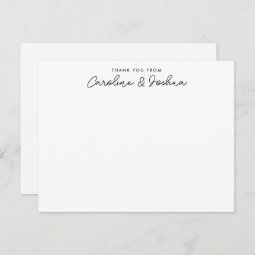 Thank You Couple Newlywed Name Wedding Stationery Note Card | Zazzle