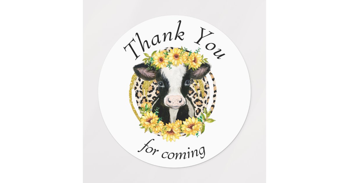 Thank You, Cow Labels | Zazzle