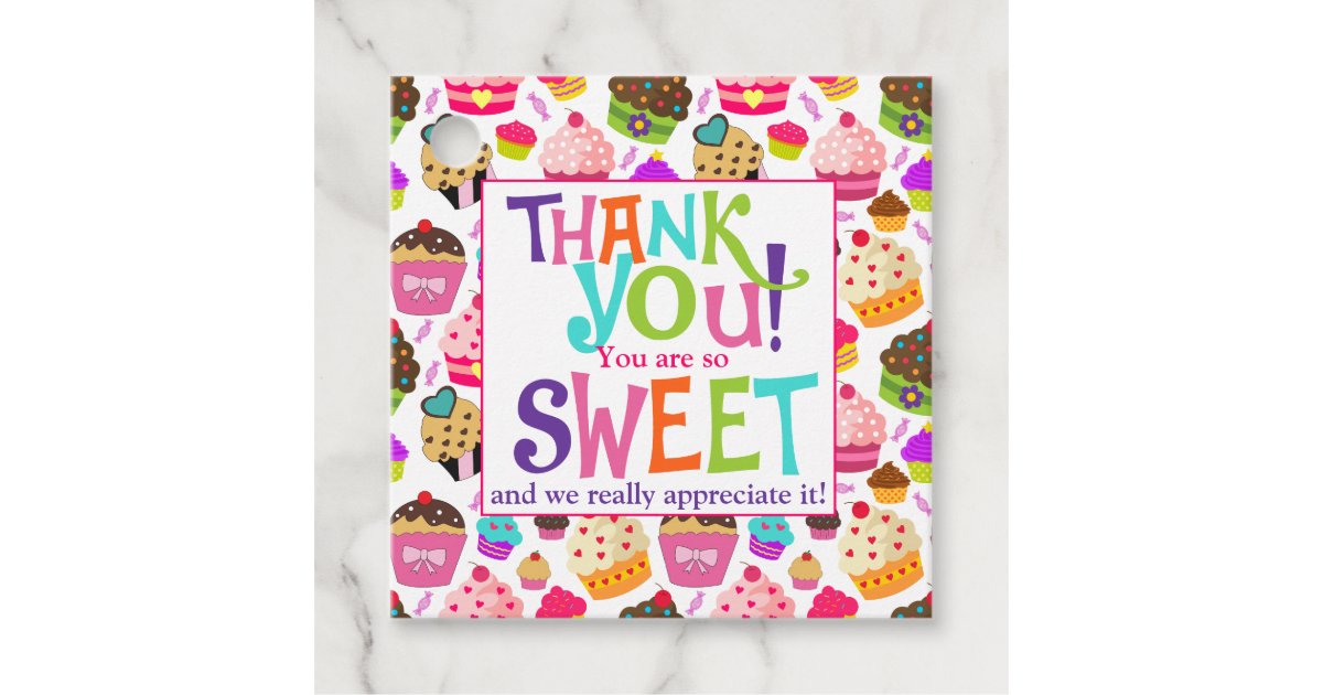 Thank You Cupcake Appreciation Favor Tags | Zazzle