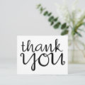Thank You Cursive black 2 Postcard | Zazzle