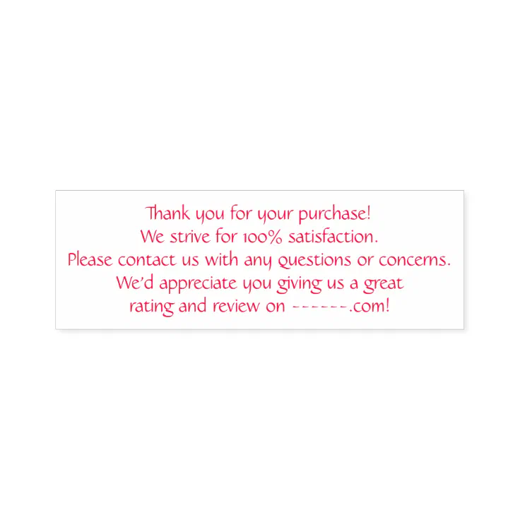 Thank You Custom Retail Ecommerce Invoice/Receipt Self-inking Stamp ...