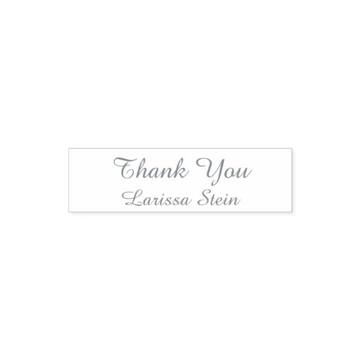 thank you (custom text) with name, simple self-inking stamp | Zazzle