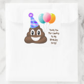 Thank You Customized Poop Emoji Birthday Stickers | Zazzle