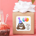 Thank You Customized Poop Emoji Birthday Stickers | Zazzle