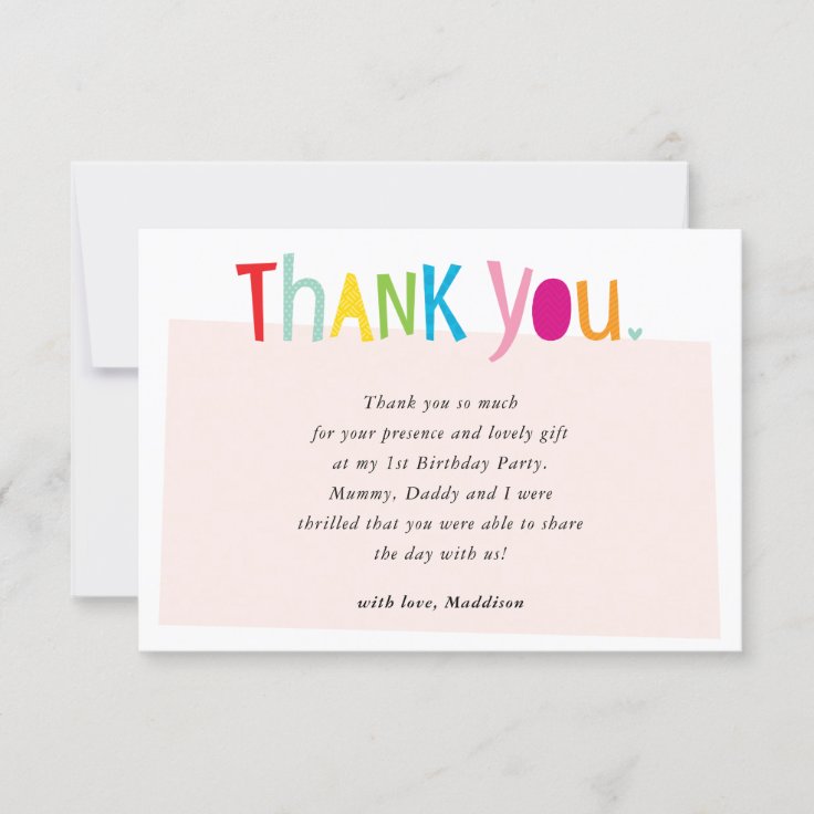 THANK YOU cute colorful modern typography | Zazzle