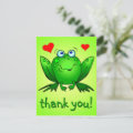 Thank You Cute Green Frog Hearts Postcard | Zazzle