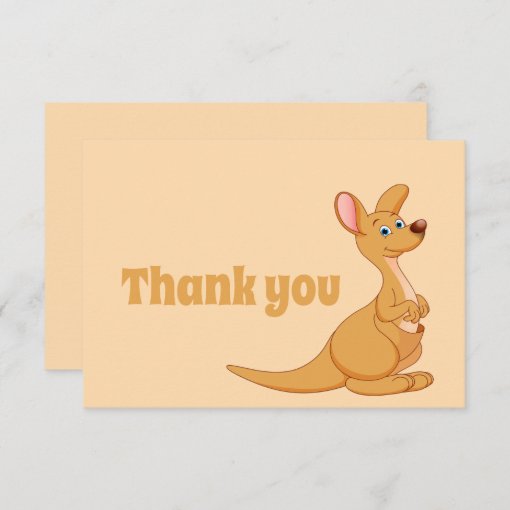 Thank You Cute Kangaroo Cartoon Animal | Zazzle
