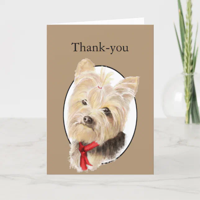Thank You Cute Little Yorkshire Terrier Yorkie Dog | Zazzle