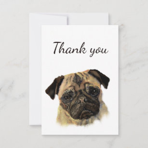 140+ Pug Thank You Cards | Zazzle