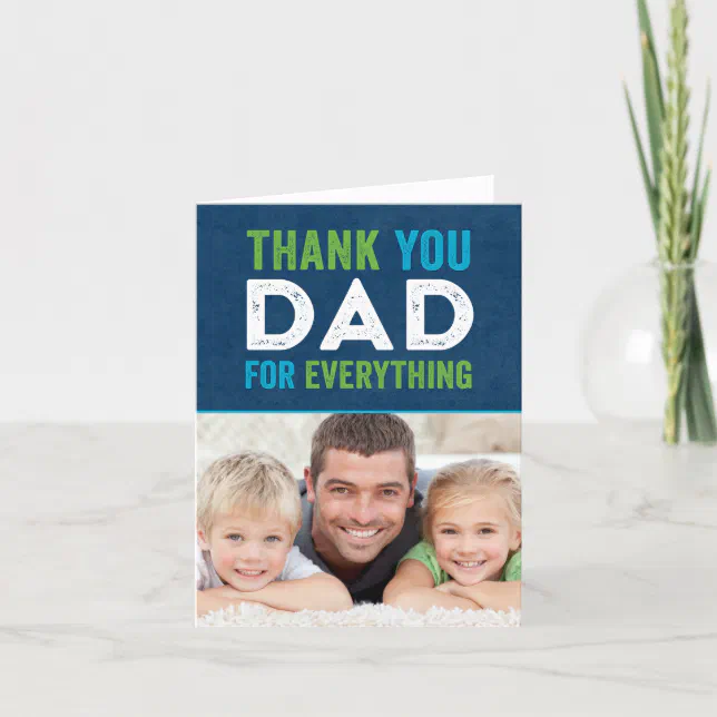 Thank You Dad Fathers Day Photo Card | Zazzle