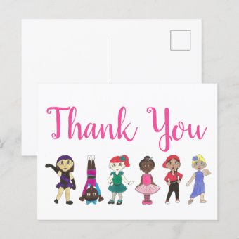 Thank You Dance Teacher Recital Ballet Tap Jazz Postcard | Zazzle