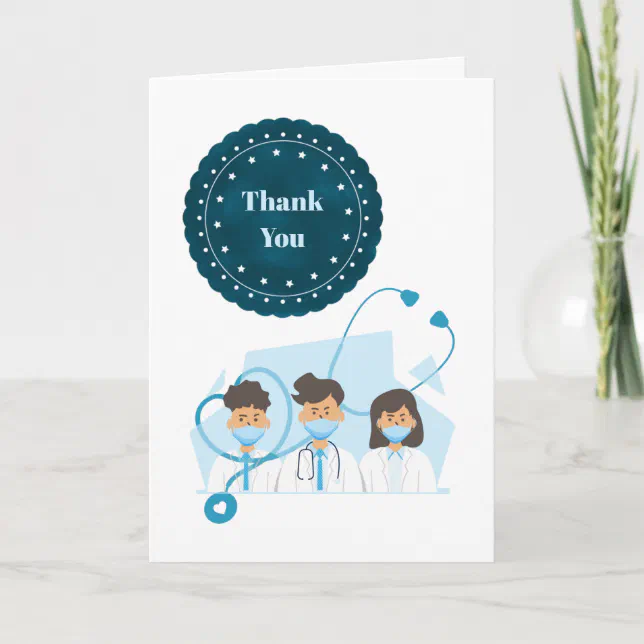 Thank you doctor medical team card | Zazzle
