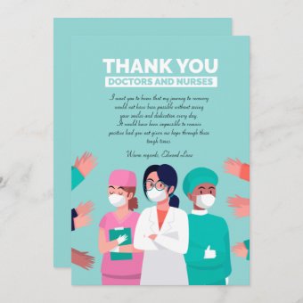 Thank You Doctors and Nurses Card | Zazzle