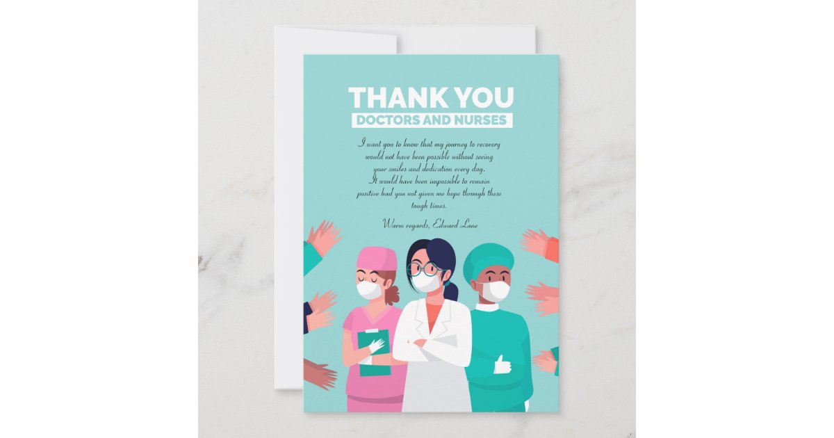 Thank You Doctors and Nurses Card | Zazzle