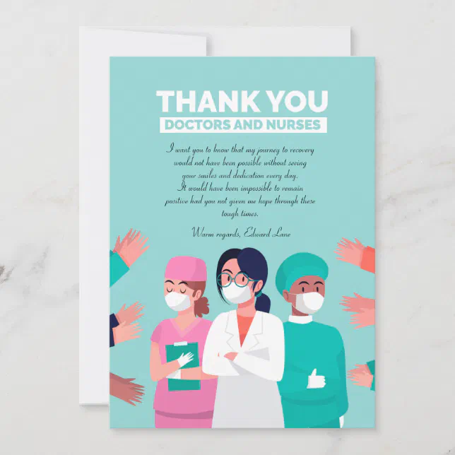 Thank You Doctors and Nurses Card | Zazzle