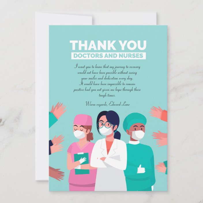 Thank You Doctors and Nurses Card | Zazzle.com