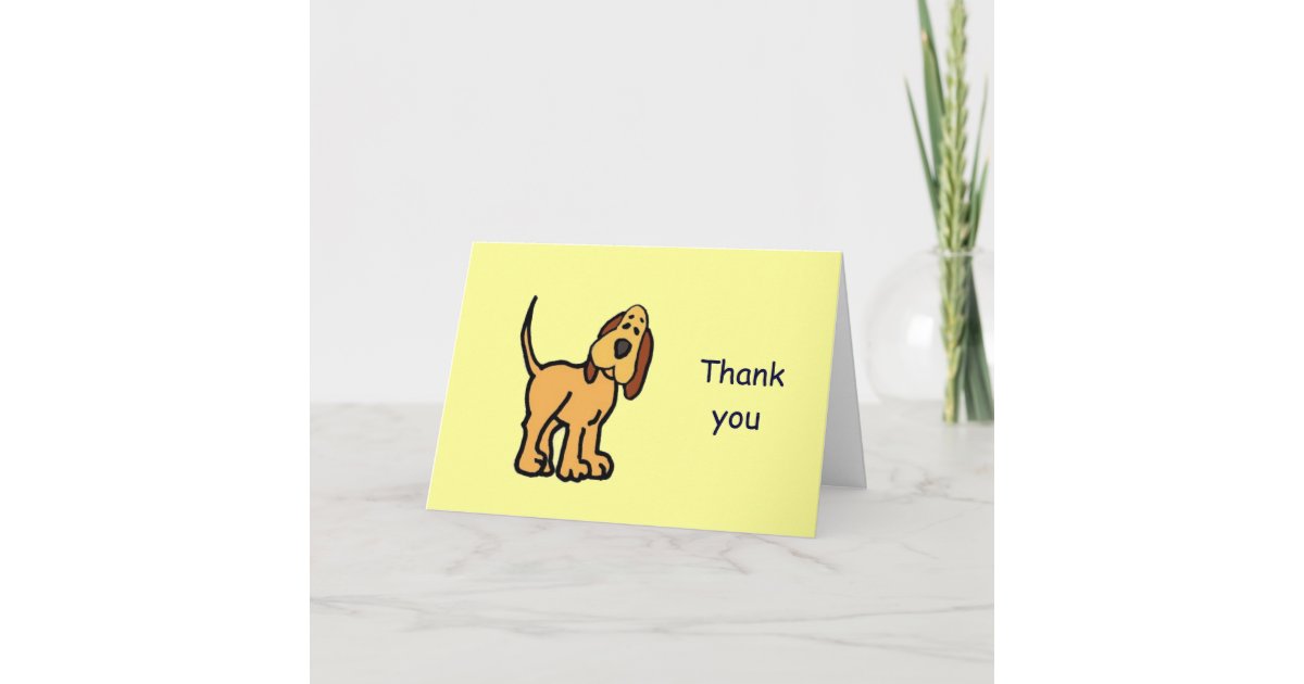 Thank you dog cartoon card | Zazzle