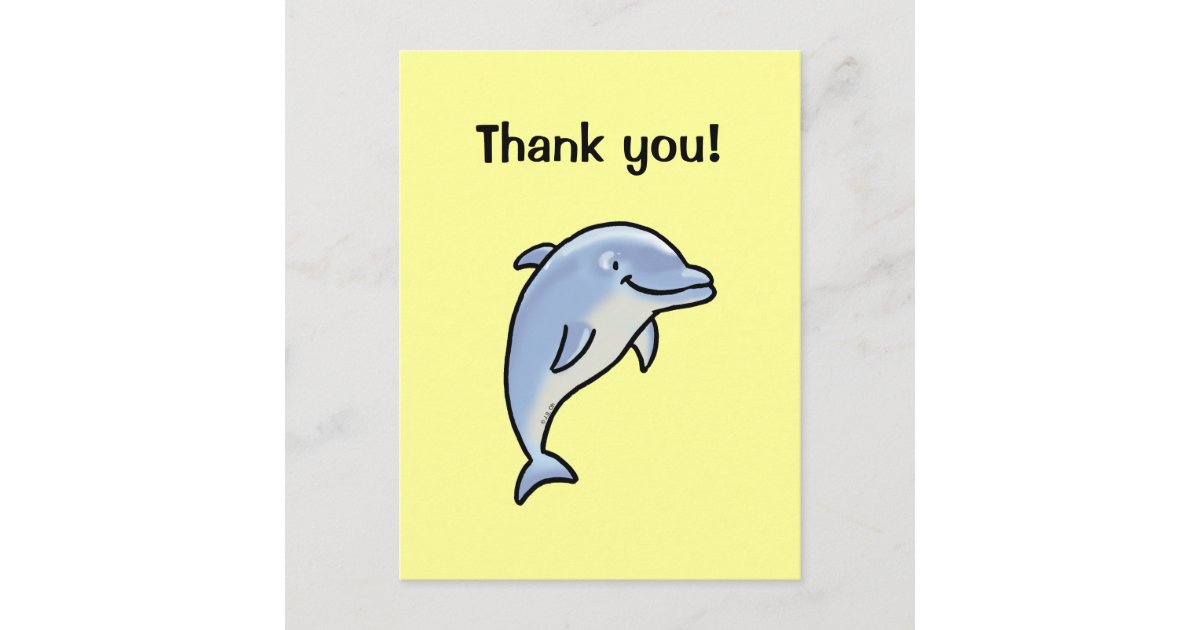 Thank you! (dolphin) postcard | Zazzle