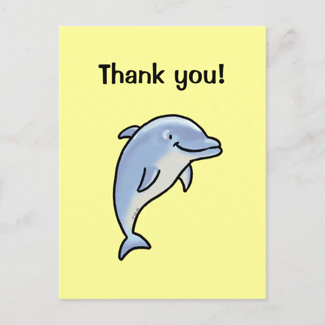 Thank you! (dolphin) postcard | Zazzle