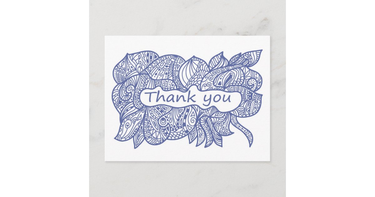 Thank you doodle postcard | Zazzle