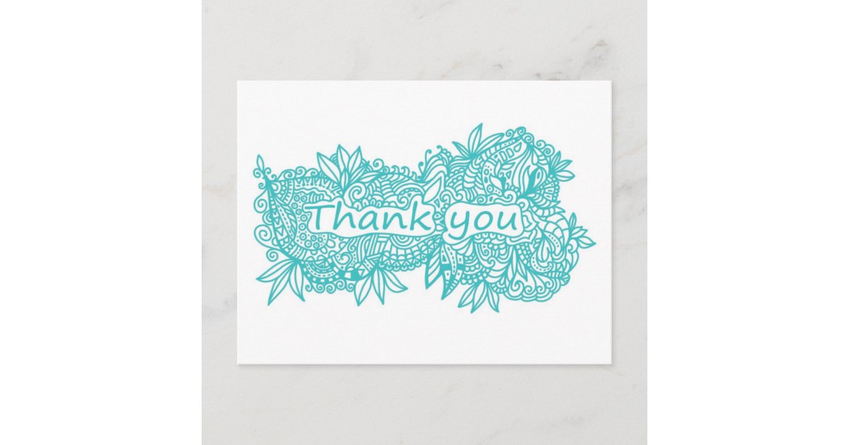 Thank you doodle postcard | Zazzle.com