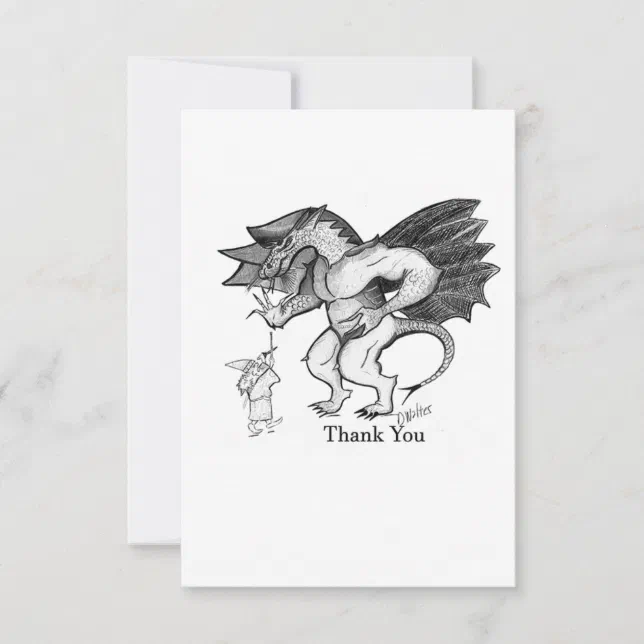 Thank You Dragon and Wizard Card | Zazzle