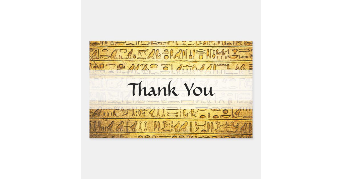 "Thank You" Egyptian Hieroglyphs Yellow Stickers | Zazzle