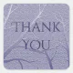Thank You Elegant Blue Branch Simple Appreciation Square Sticker | Zazzle