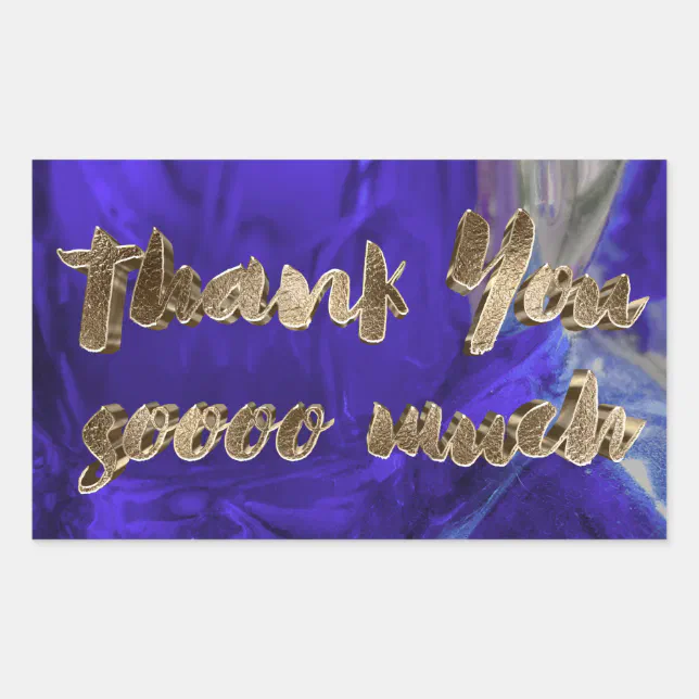 Thank You Elegant Thanks Purple Gold Typography Rectangular Sticker ...