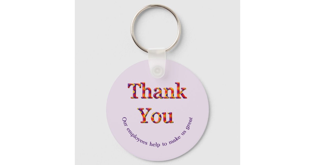 Thank You Employee Appreciation Colorful Smile Keychain | Zazzle