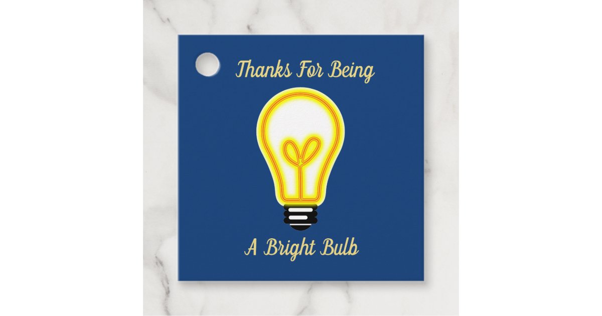 Thank You Employee Bright Bulb Recognition Favor Tags | Zazzle
