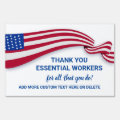 Thank You Essential Workers, Medical, USA Flag Sign | Zazzle
