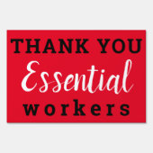 Thank You Essential Workers Yard Sign | Zazzle