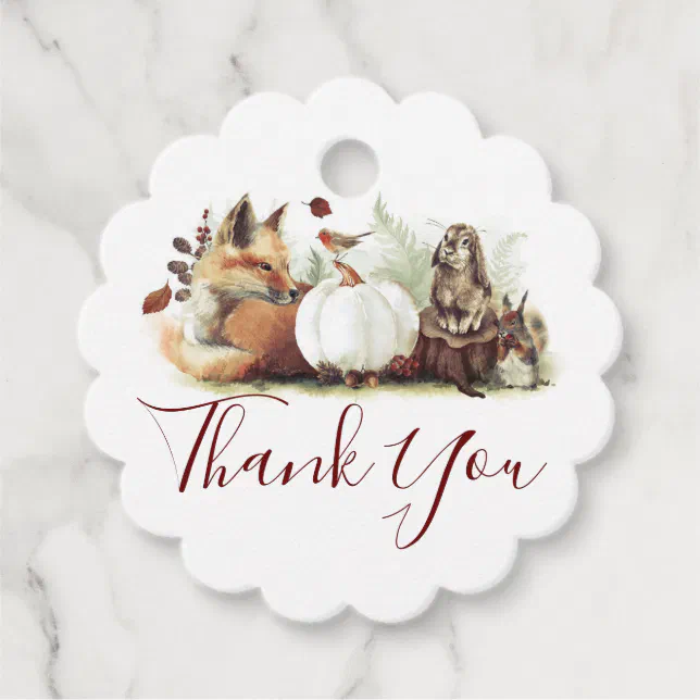 Thank You Fall Birthday Party Favor Tags | Zazzle