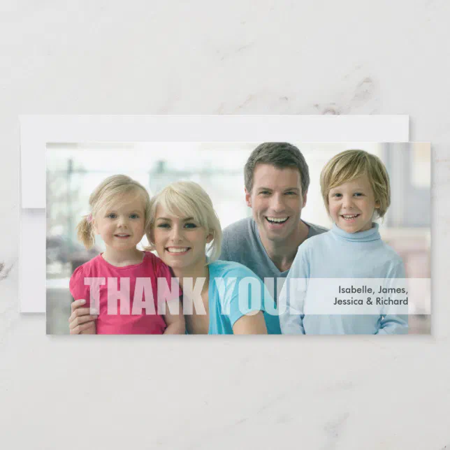 Thank You Family Photo Card | Zazzle