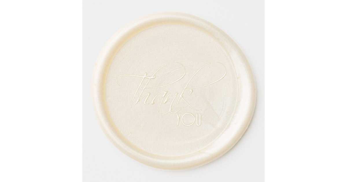 Thank you fancy calligraphy script wax seal sticker | Zazzle