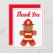 Thank You Firefighter Gingerbread Man Smiling | Zazzle