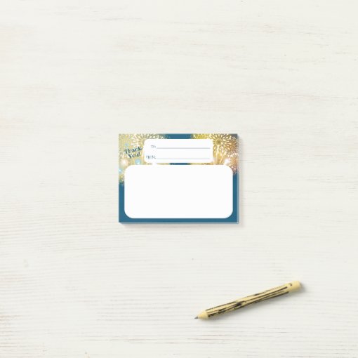 Thank you fireworks employee recognition post-its post-it notes | Zazzle