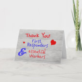 Thank You First Responders and Essential Workers Card | Zazzle