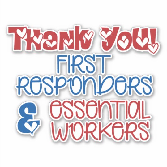 Thank You First Responders Gratitude Appreciation Sticker | Zazzle.com