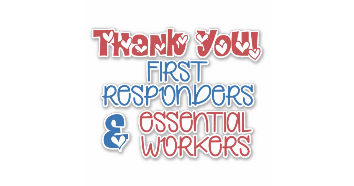 Thank You First Responders Gratitude Appreciation Sticker | Zazzle