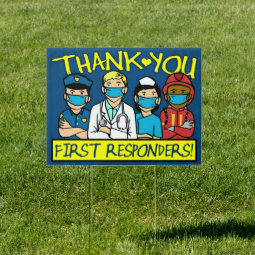 Thank You First Responders Lawn Sign | Zazzle