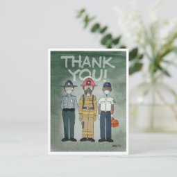 Thank You First Responders Postcard | Zazzle