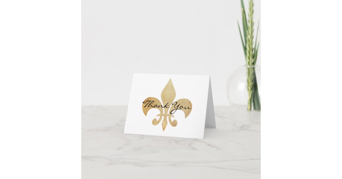 Thank You Fleur de Lis Greeting Card | Zazzle